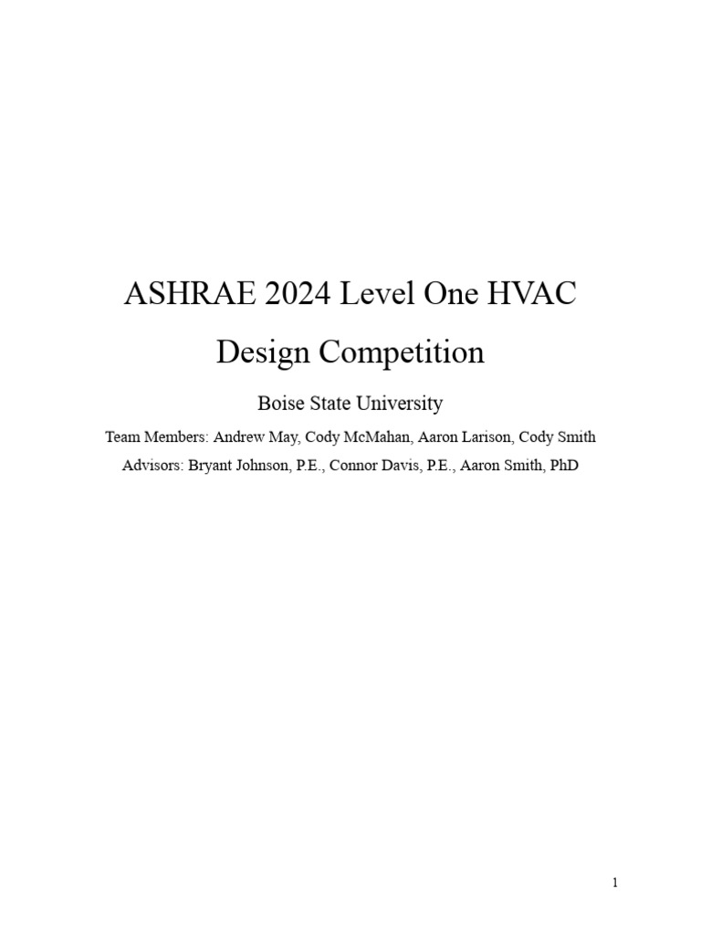 BoiseStateUniversity - ASHRAE - HVAC Design Calculations | PDF ...