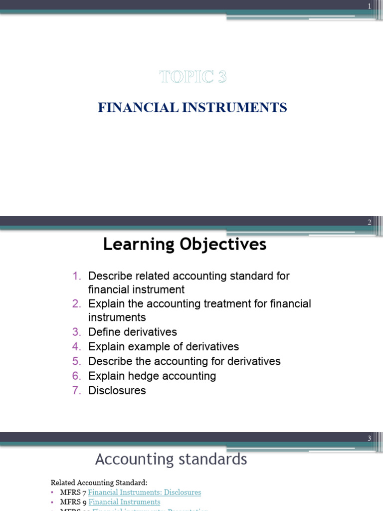 Topic 3 - Financial Instruments - A232 | PDF | Option (Finance ...