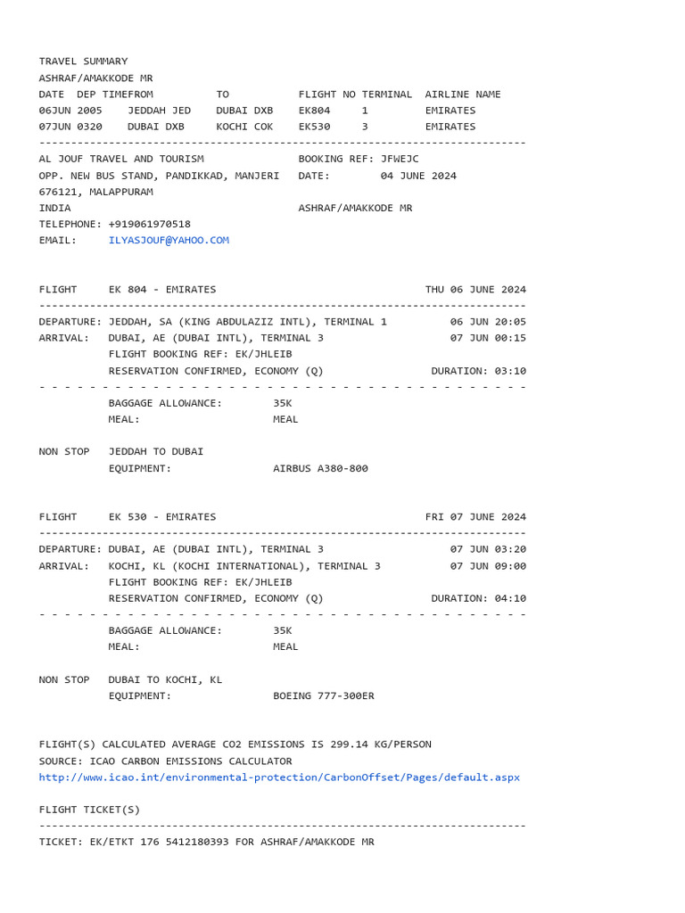 GF TKT | PDF | Emirates (Airline) | Dubai