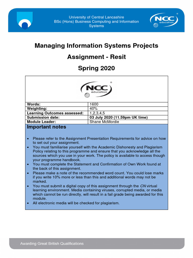 MISP Spring 2020 Resit Assignment | PDF | Plagiarism | Theory
