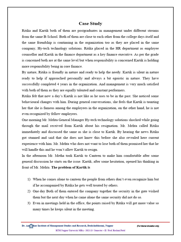 HRM Case Study | PDF