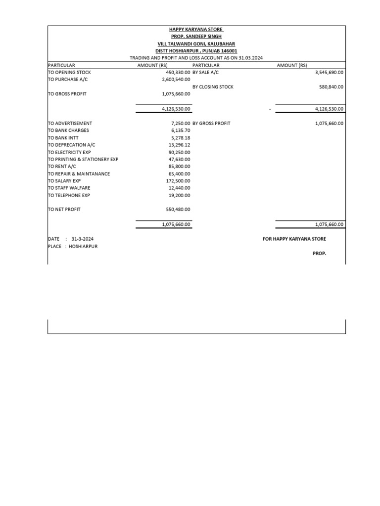 Happy Karyana Store Financial Report 2024 | PDF | Balance Sheet ...