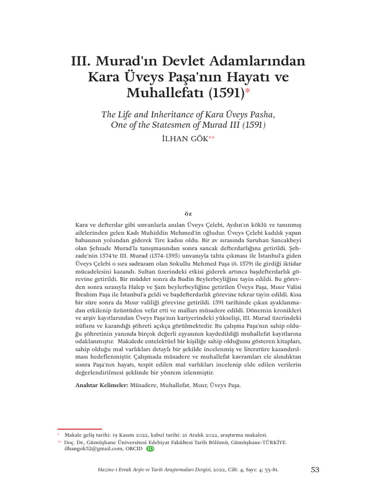 İlhan Gök, Üveys Paşa | PDF