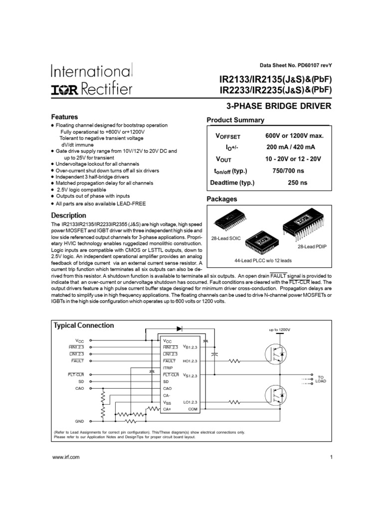Infineon IR2x33 IR2x35 DataSheet v01 - 01 EN | PDF | Amplifier | Logic Gate