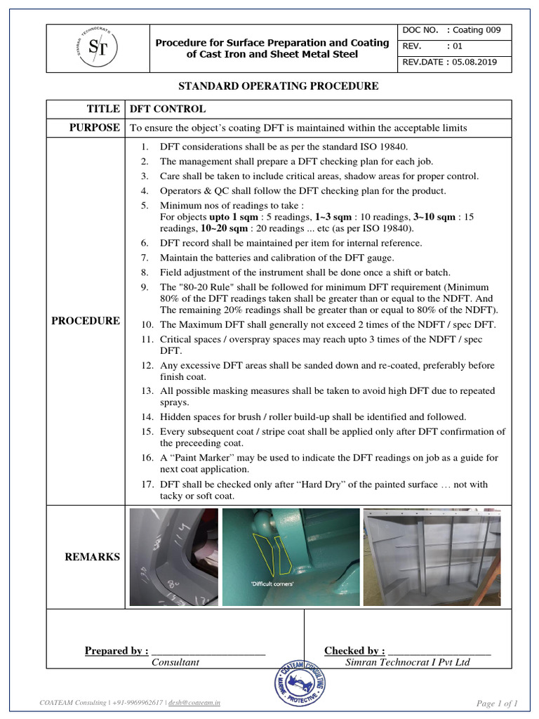 SOP DFT Control | PDF | Industrial Processes | Metals