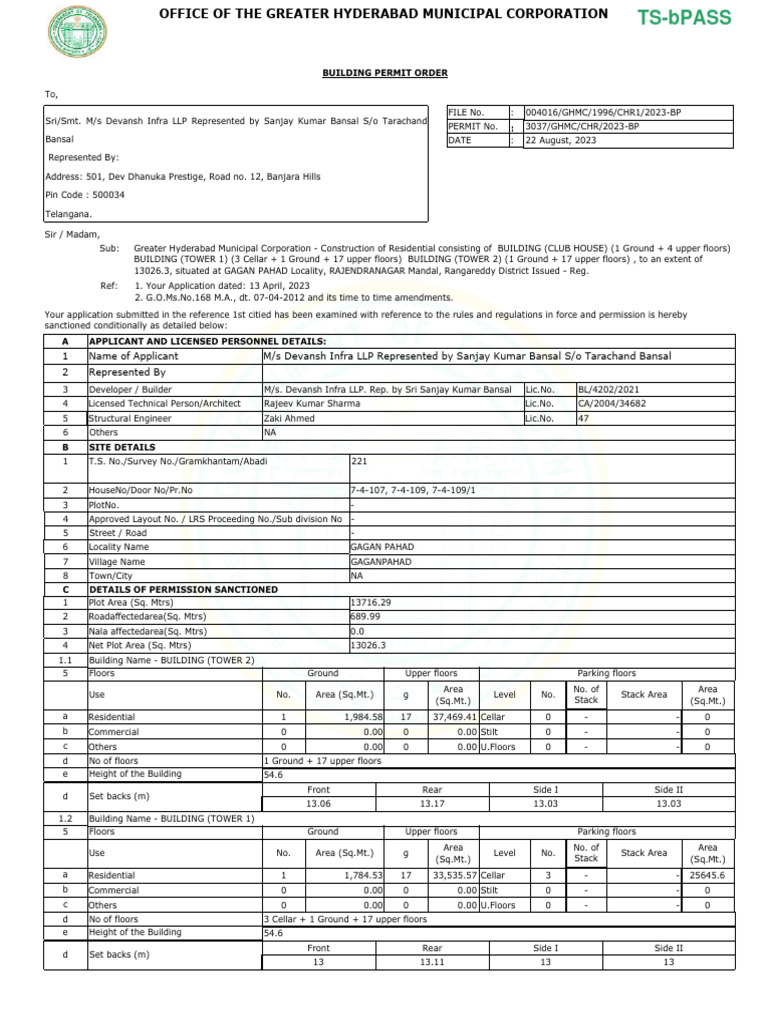 Building Permit Order | PDF | Reclaimed Water | Plumbing