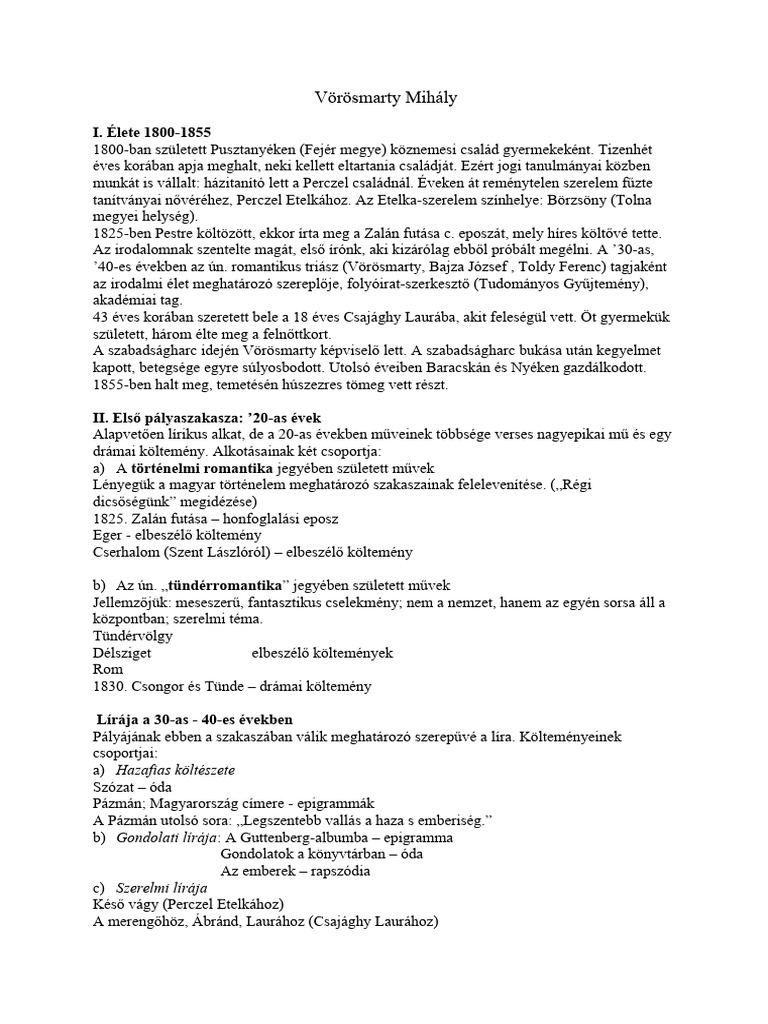 Vörösmarty Mihály | PDF