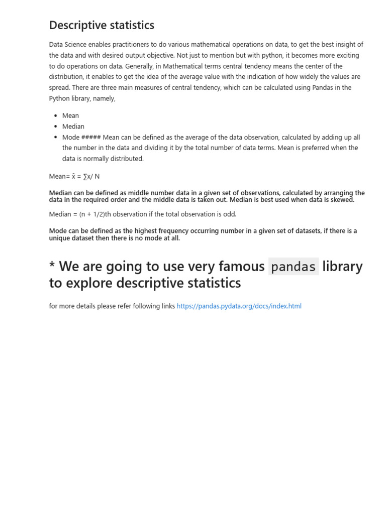 Unit 5 Descriptive Statistics | Download Free PDF | Quantile | Quartile