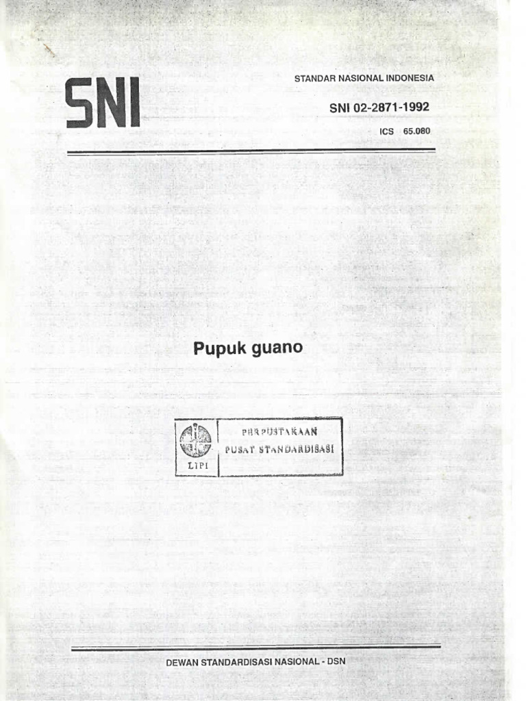 SNI 02-2871-1992 Pupuk Guano | PDF