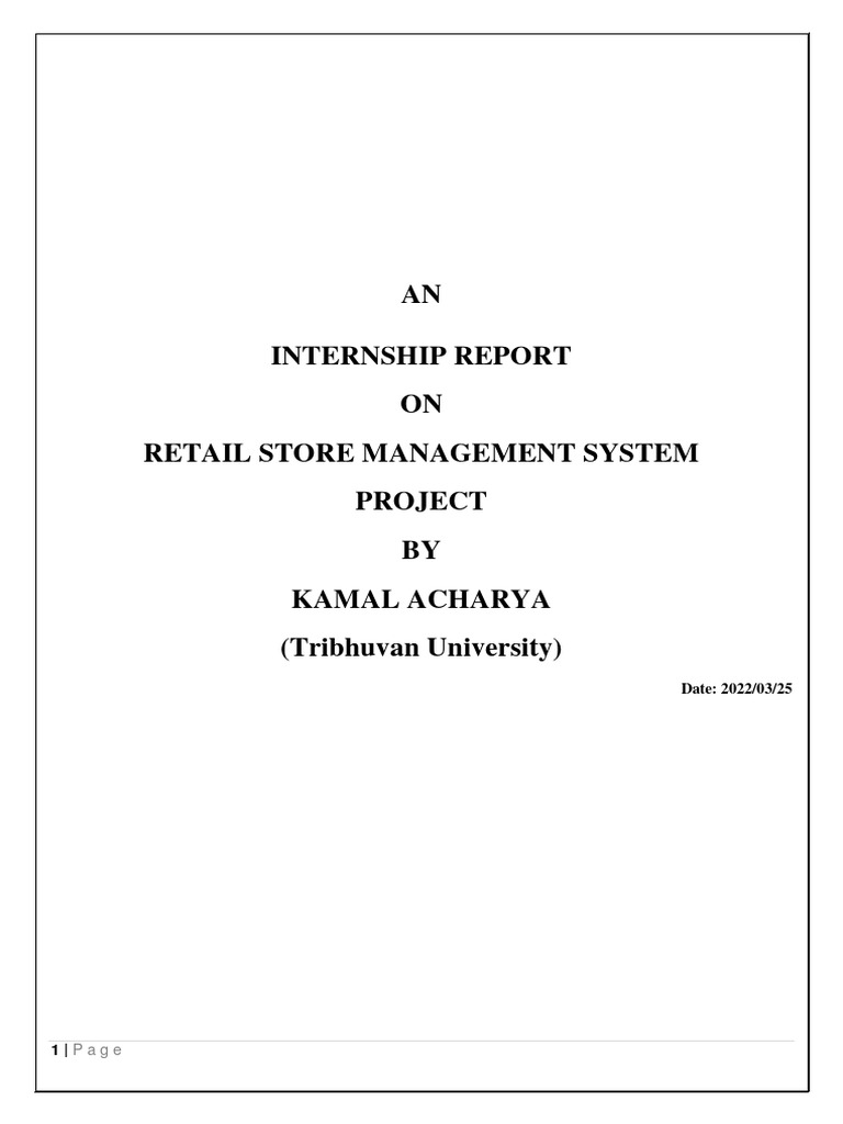Retail Store Management System Report | PDF | Sql | Relational Model