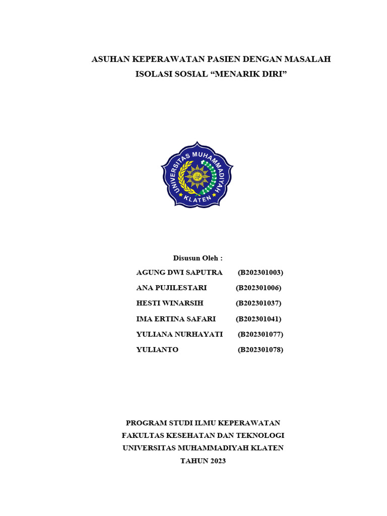 ASUHAN KEPERAWATAN PASIEN DENGAN MASALAH ISOLASI SOSIAL (1) - Kel 2 (GK) | PDF
