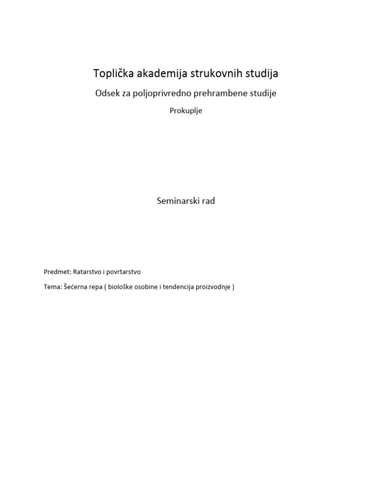 Secerna Repa | PDF