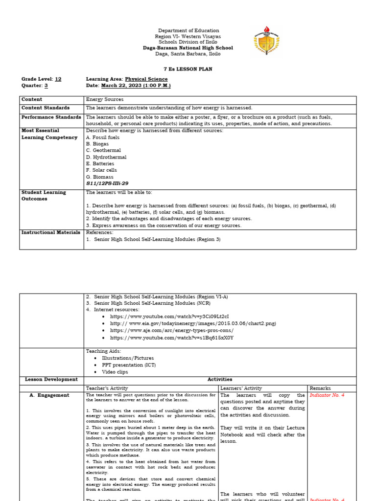 COT 1 (2nd Sem - 3rd Q - PHYS) | Download Free PDF | Renewable Energy | Energy Development