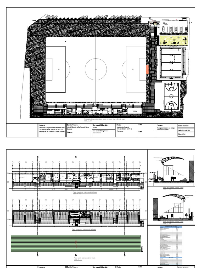 Plano Arquitectónica Cancha de Futbol | PDF