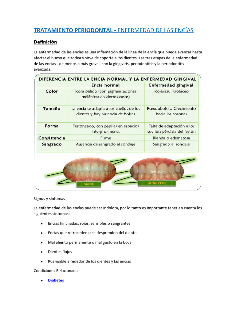 TRATAMIENTO PERIODONTAL | PDF | Medicina CLINICA | Enfermedades y trastornos