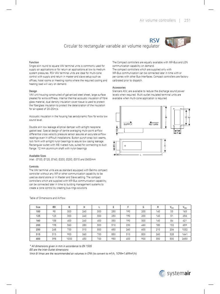 VAV Selection | PDF | Manufactured Goods