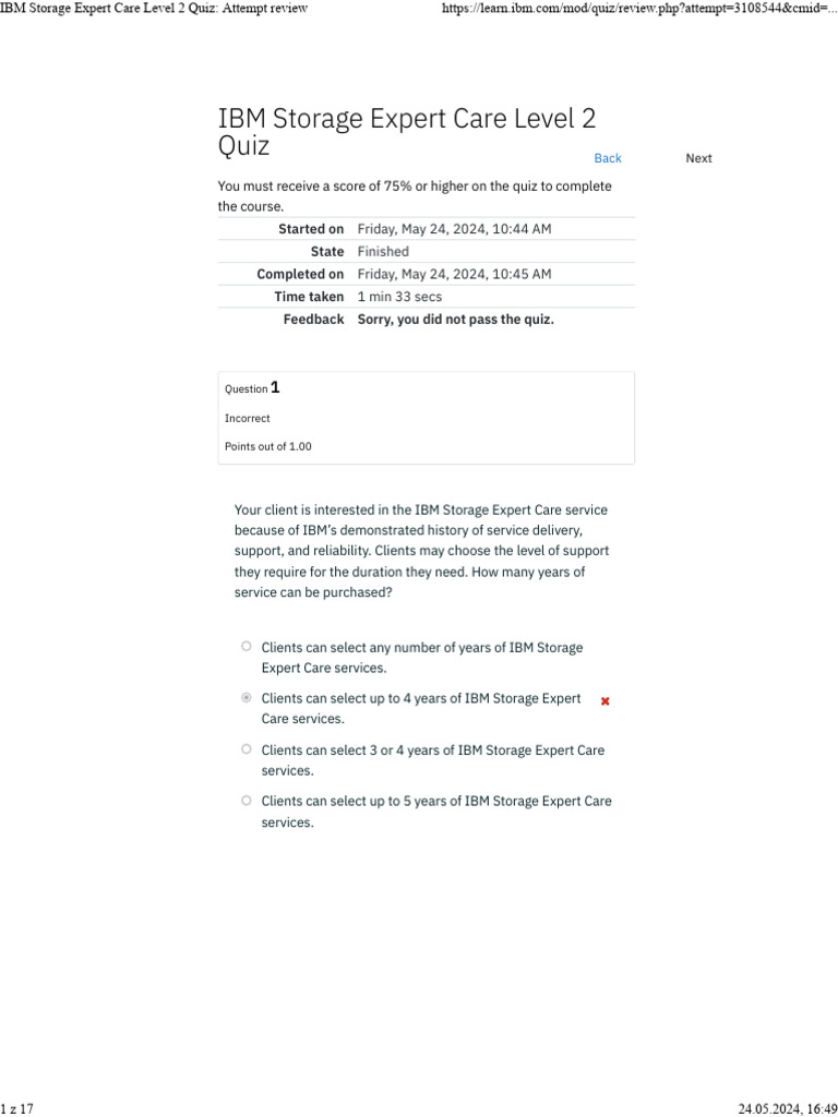 IBM Storage Expert Care Quiz Review | PDF | Computer Data Storage | Hard Disk Drive