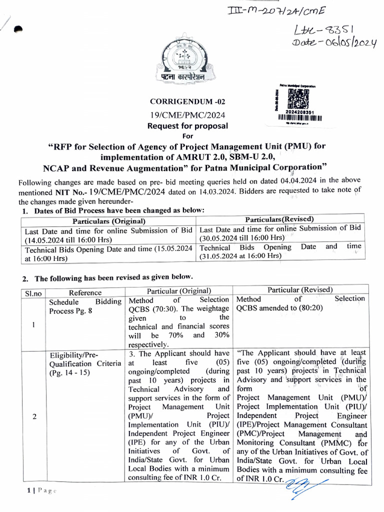 Corrigendun 2 NIT 19 | PDF | Request For Proposal | Taxes
