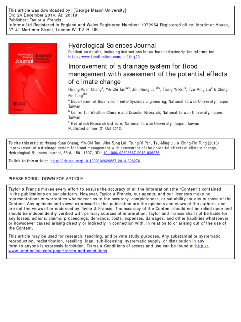 Hydrological Sciences Journal | PDF | Flood | General Circulation Model