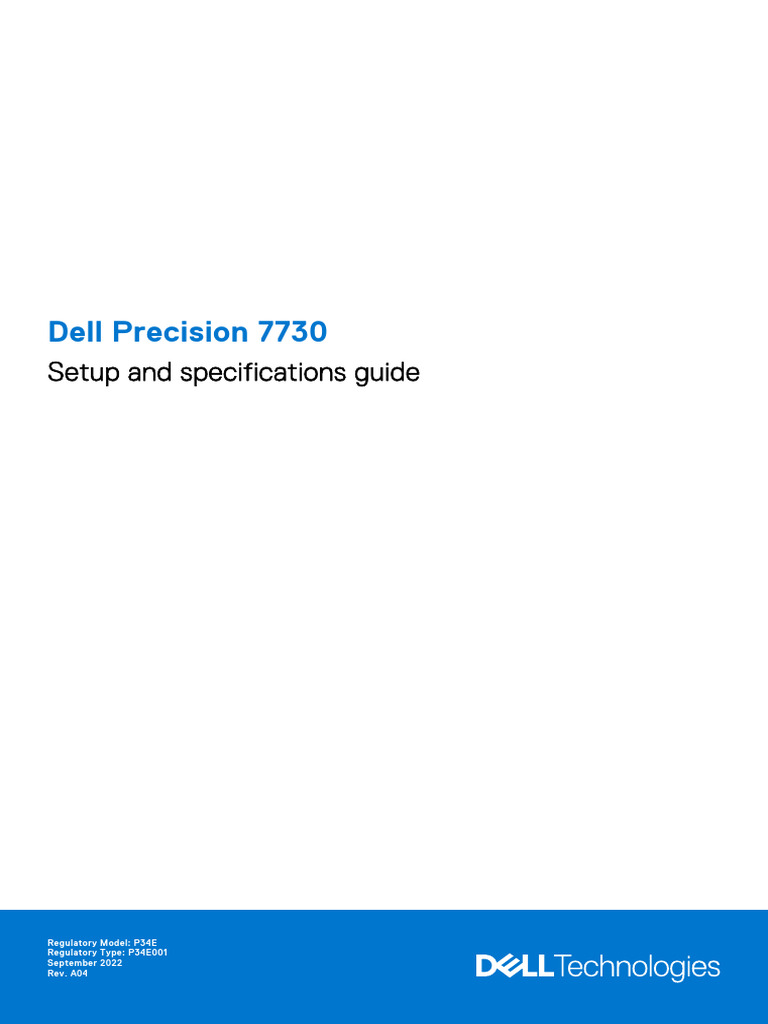 Precision 7730 Setup and Specs en Us | PDF | Hdmi | Device Driver