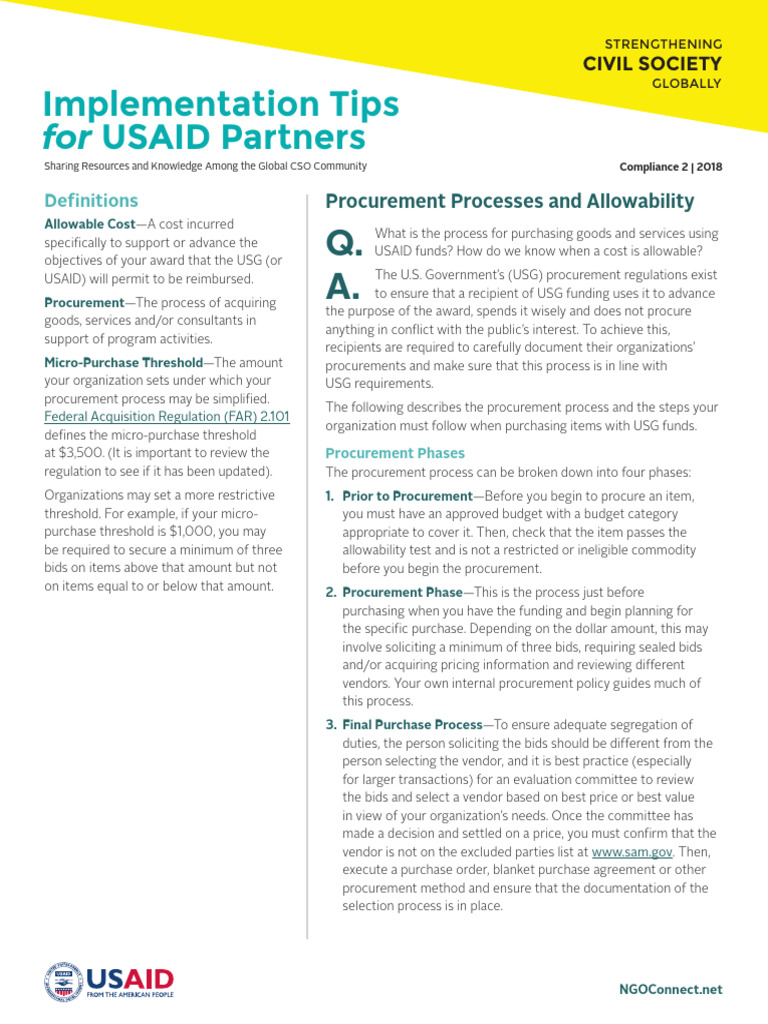 Compliance - Procurement Processes and Allowability | PDF | Procurement ...