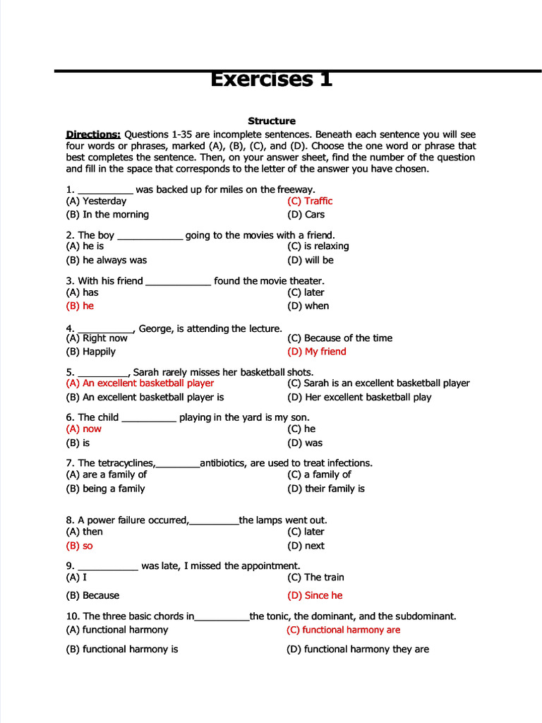 Latihan Soal TOEFL - Structure | PDF
