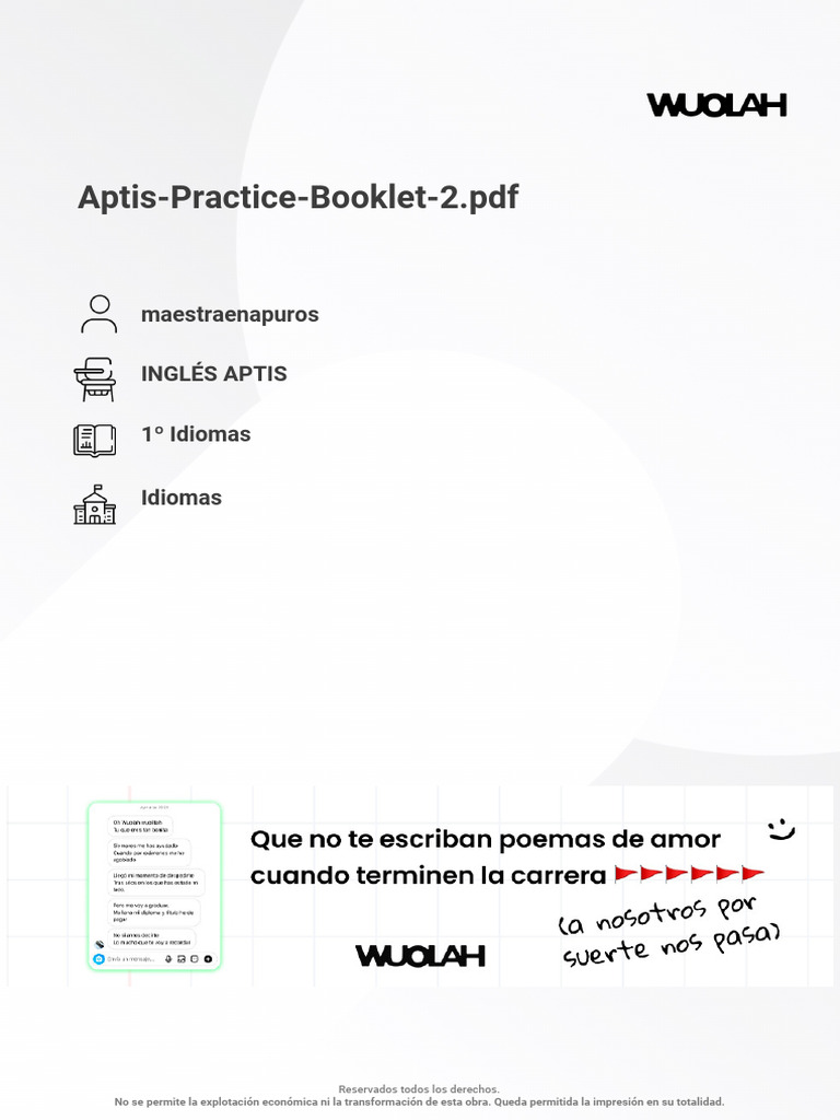 Aptis Practice Booklet 2 | PDF | Pizza | Cuisine