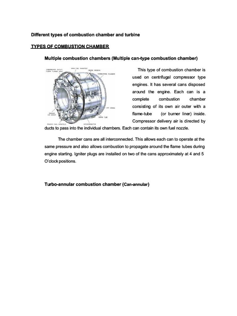 Types of Gas Turbine Combustion Chambers | PDF | Turbine | Rotating ...
