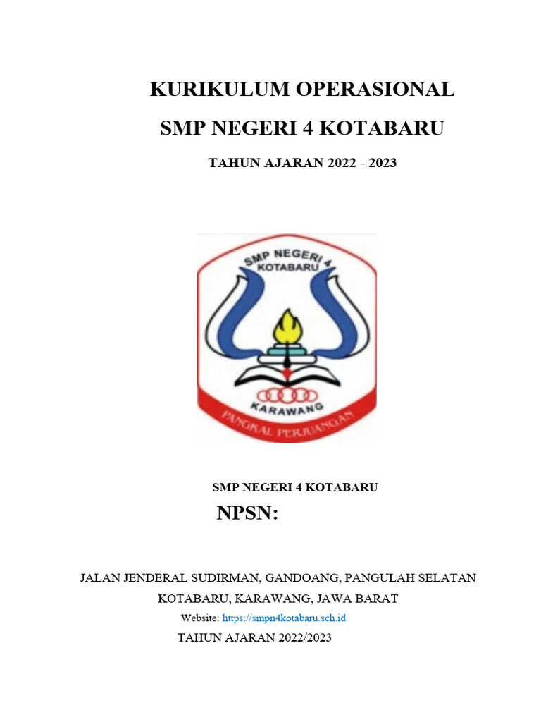 Dokumen KOS SMPN 4 KOTABARU 2022 2023 | PDF