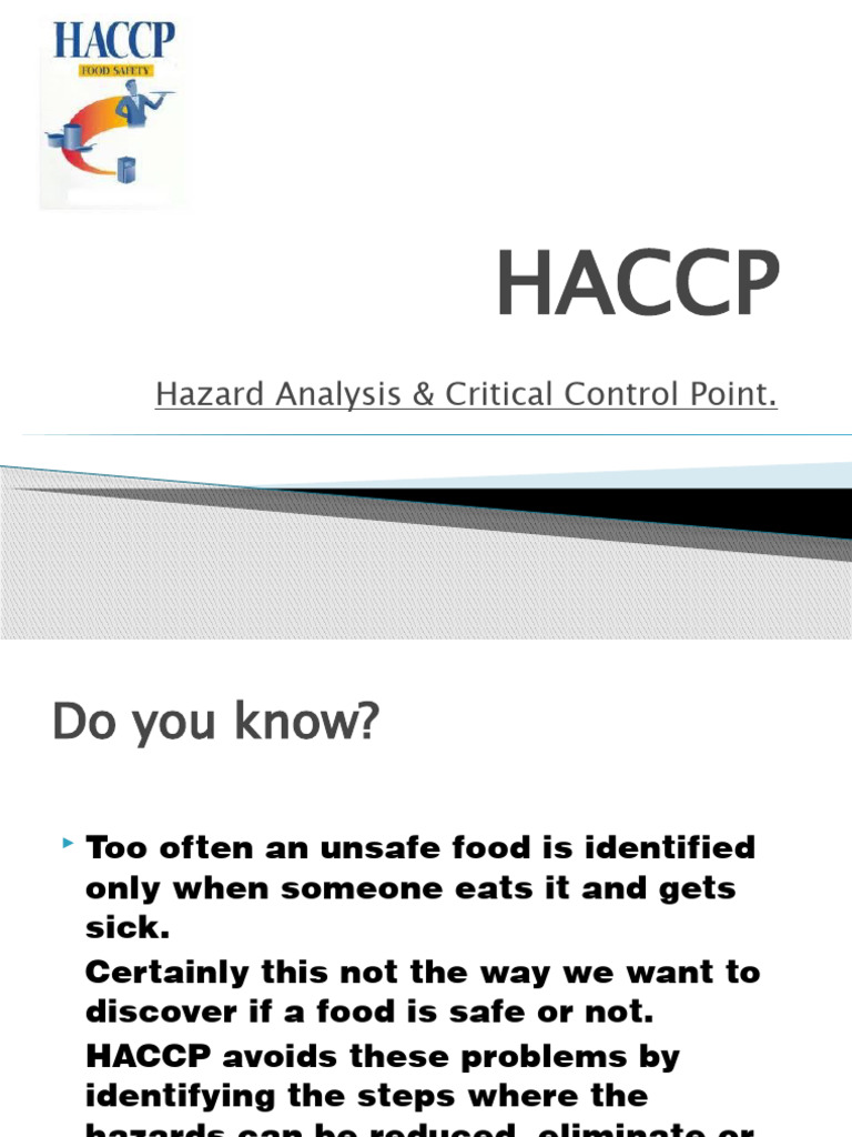 HACCP | PDF | Hazard Analysis And Critical Control Points | Hazards