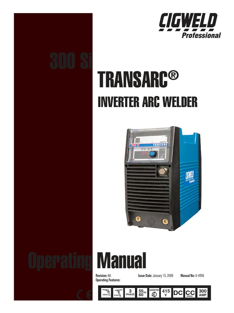 0 4956 Transarc 300 Si - AA | PDF | Welding | Construction