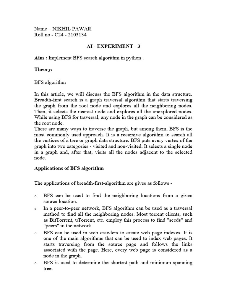 Ai 3 | Download Free PDF | Vertex (Graph Theory) | Theoretical Computer ...