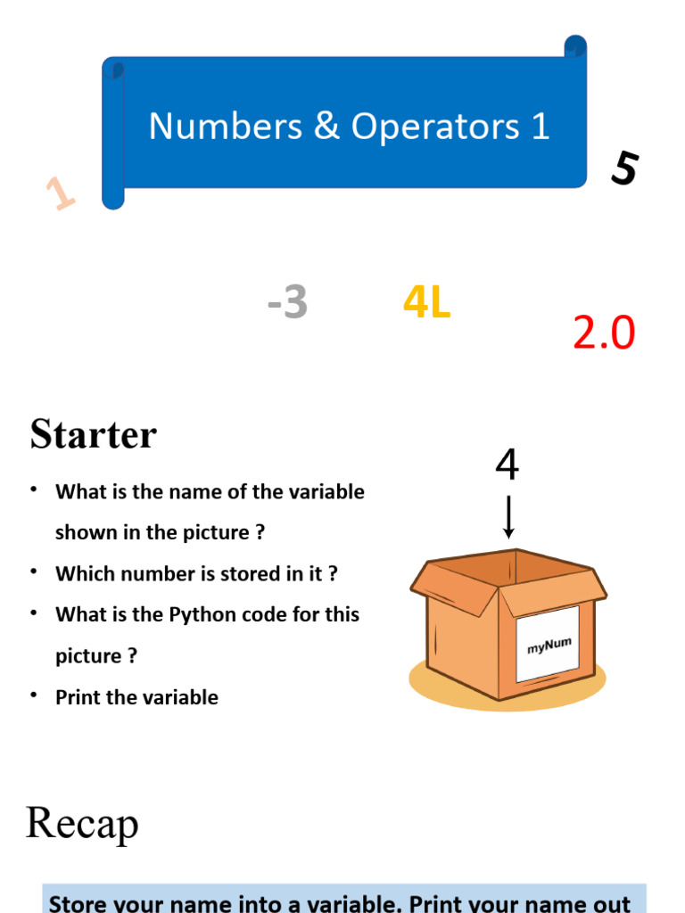 Numbers And Operators 1 Pdf Python Programming Language Multiplication