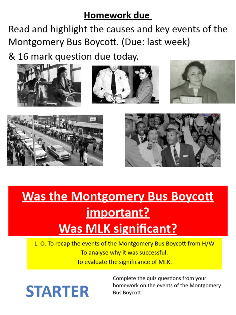 8 Montgomery Boycott-Success, MLK and Importance PAV | PDF | Society Of ...