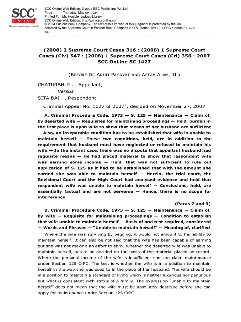 J 2008 2 SCC 316 2008 1 SCC Civ 547 2008 1 SCC Ahclibrary601 Gmailcom 20240509 011003 1 7 | PDF ...