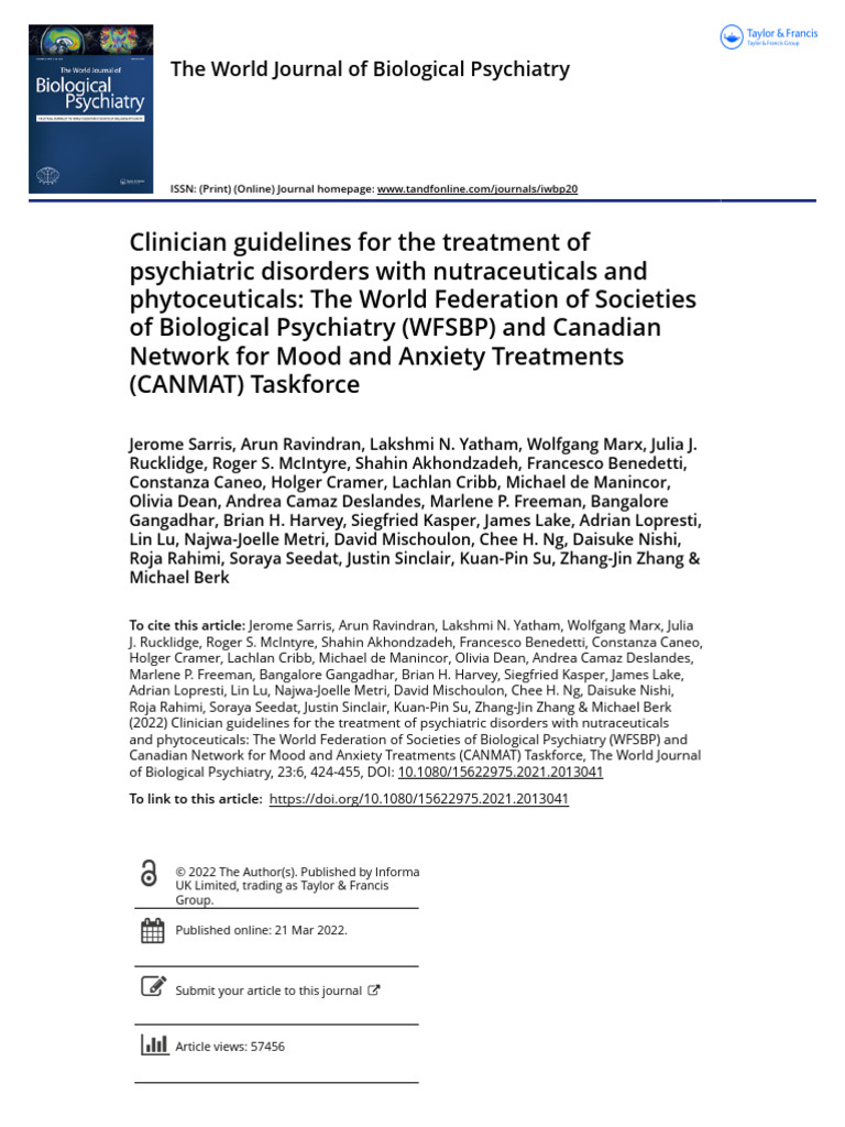 Clinician guidelines for the treatment of psychiatric disorders with ...