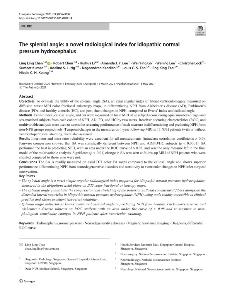 The Splenial Angle: A Novel Radiological Index For Idiopathic Normal ...