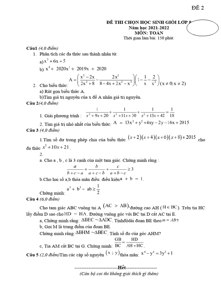 De Thi Chon HSG02 | PDF