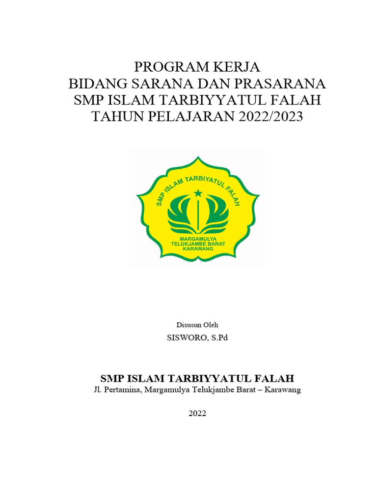 Program Kerja Sarpras | PDF