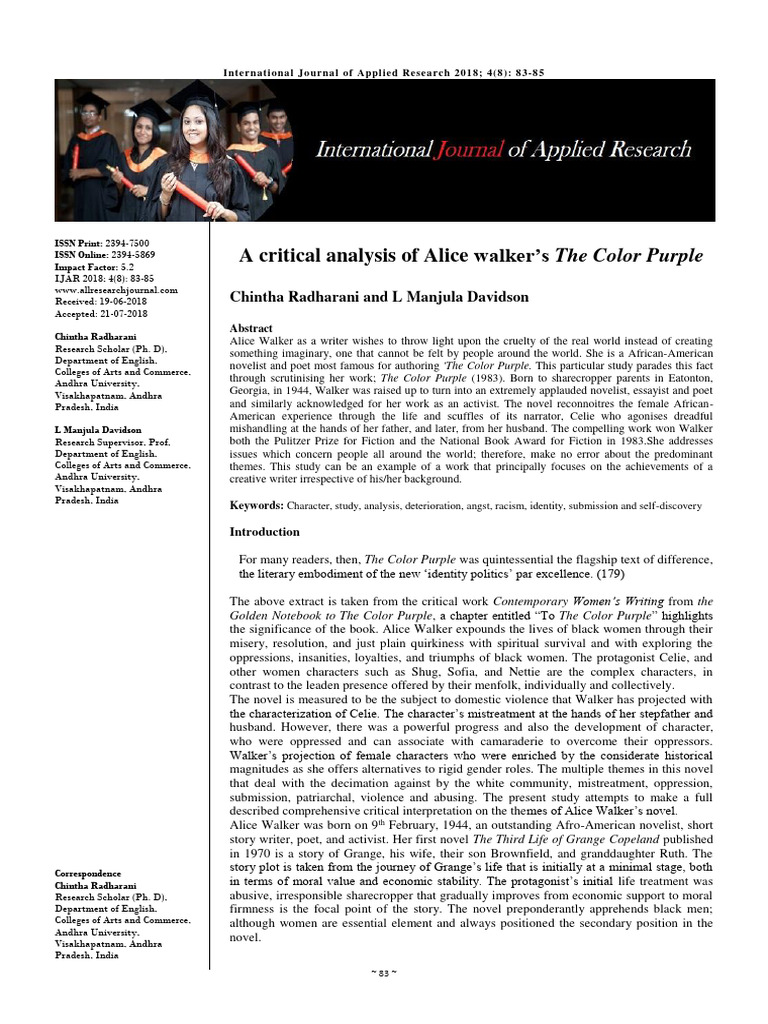 Critical Analysis of The Color Purple | PDF