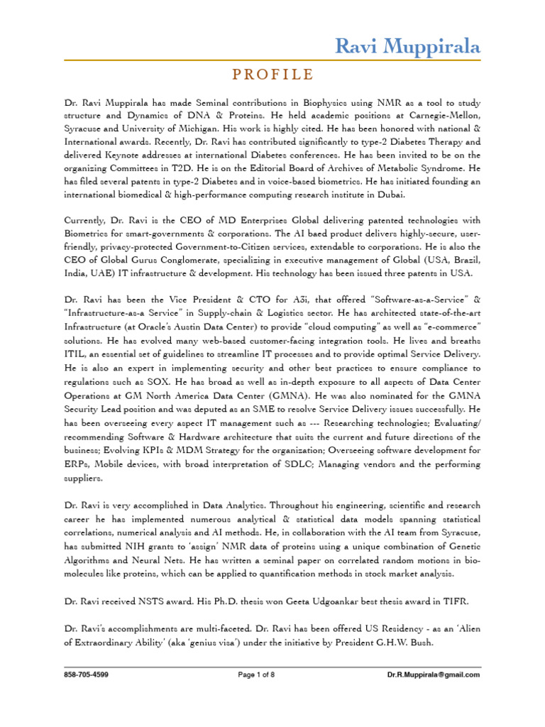 About Dr. Ravi Muppirala | PDF | Cloud Computing | Computer Network