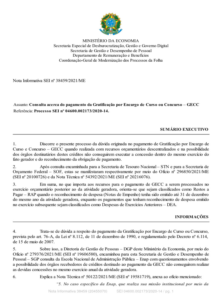 Pagamento da GECC: Orientações e Classificações | PDF | Gastos públicos ...