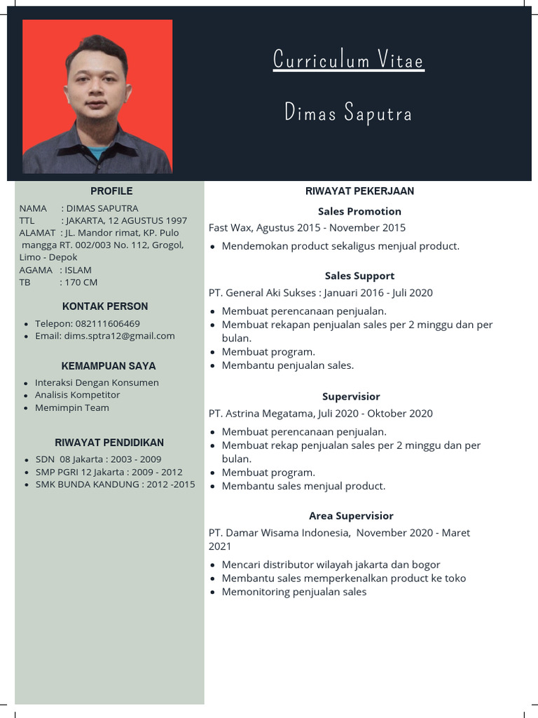 CV Dimas Saputra | PDF
