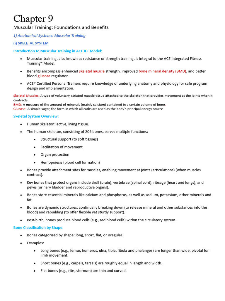 ACE CPT Chapter 9 Part 1 (Edition 6) | PDF | Anatomical Terms Of Motion | Bone