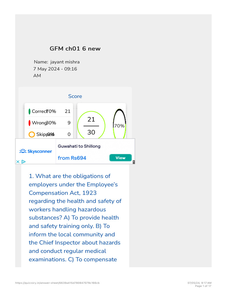 GFM PF CHAPTER 1 2024 questions | PDF | Employment | Occupational Safety And Health