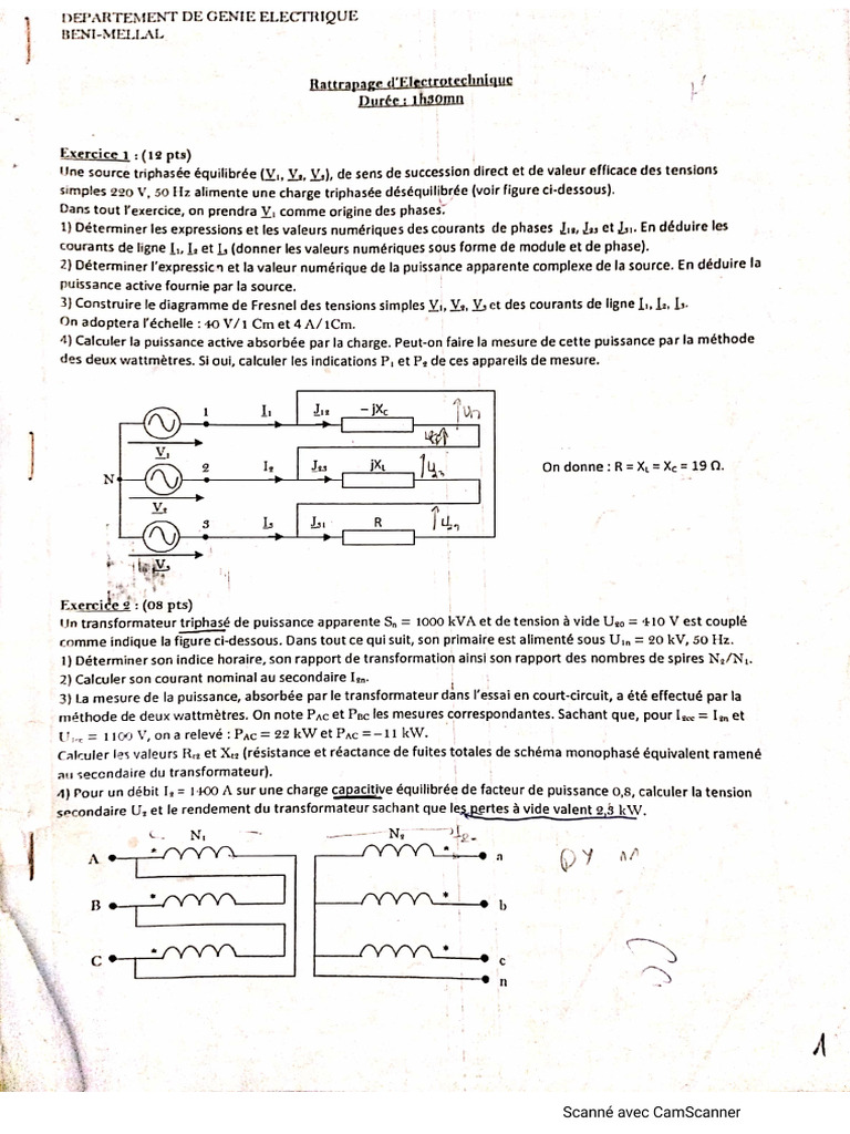 Exam GEGM Électrotechnique | PDF