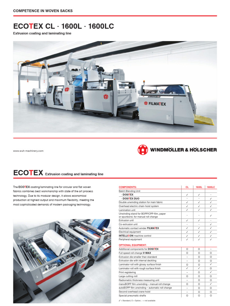 ECOTEX Laminating Line Overview | PDF | Lamination | Secondary Sector ...