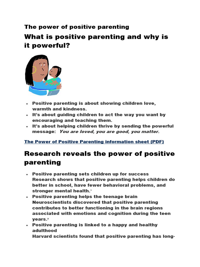 The Power of Positive Parenting | PDF | Parenting | Imitation