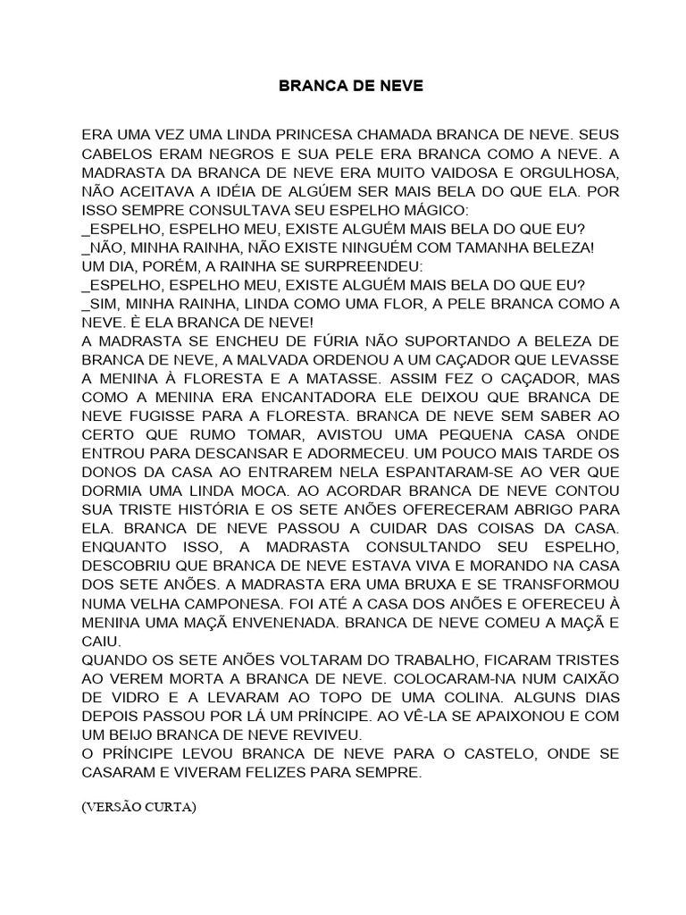 A História de Branca de Neve | PDF