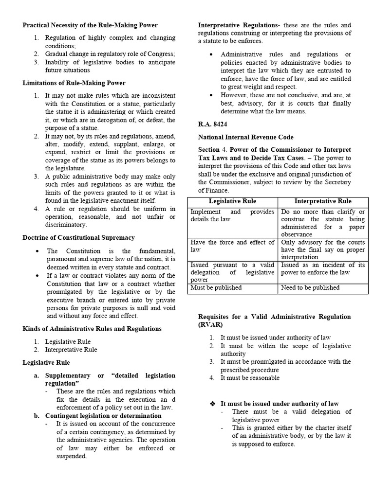 Admin Law Notes 2. | PDF | Constitution | Administrative Law